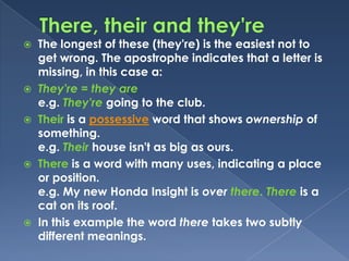 Writing mini lesson confused words (2) | PPTX