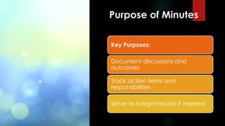 Writing Minutes of a Meeting Importance.pptx