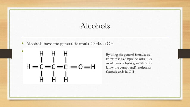 Writing molecular formula for alcohols and carboxylic acids | PPT