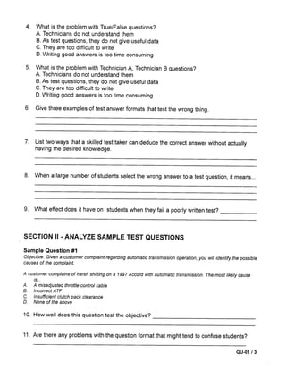 How to Write Effective Multiple Choice Learning Assessments | PDF