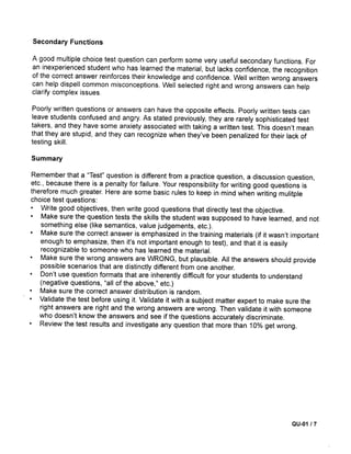 How to Write Effective Multiple Choice Learning Assessments | PDF