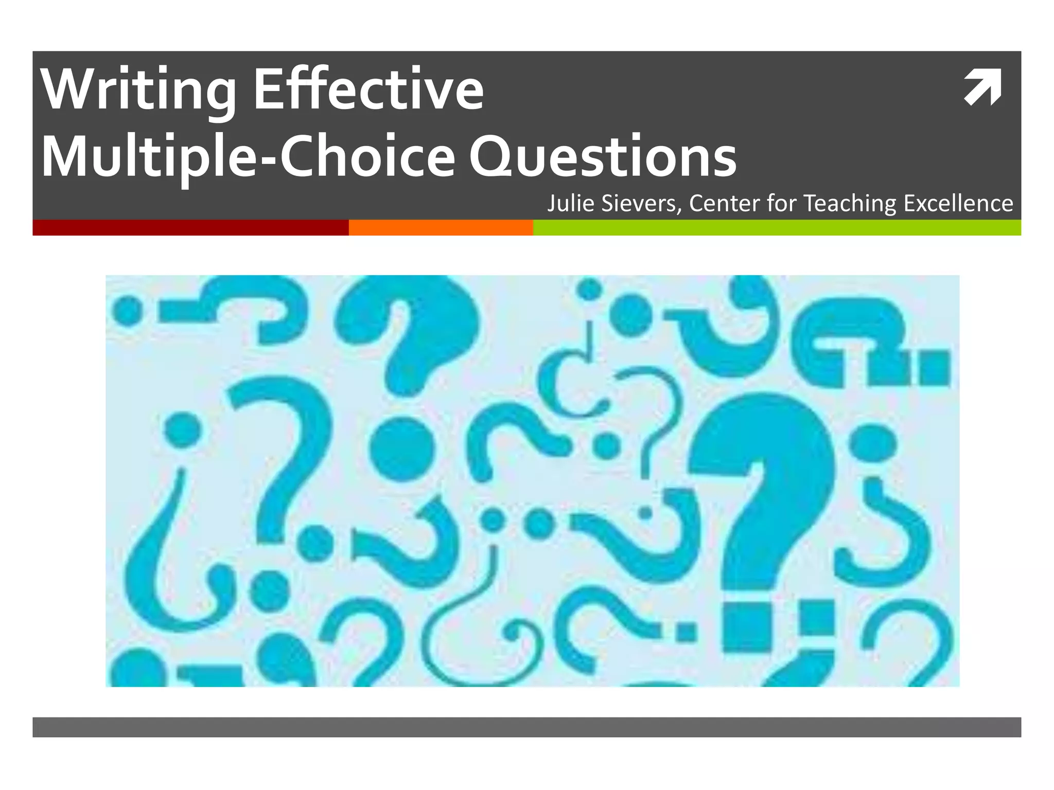 Writing multiple choice questions 3 | PPT