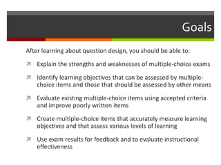 Writing multiple choice questions 3 | PPT