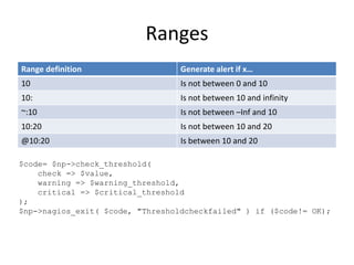 Writing nagios plugins in perl