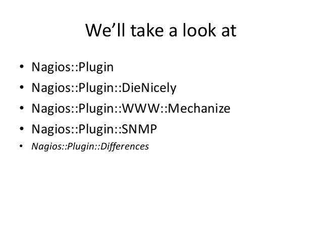 Writing nagios plugins in perl