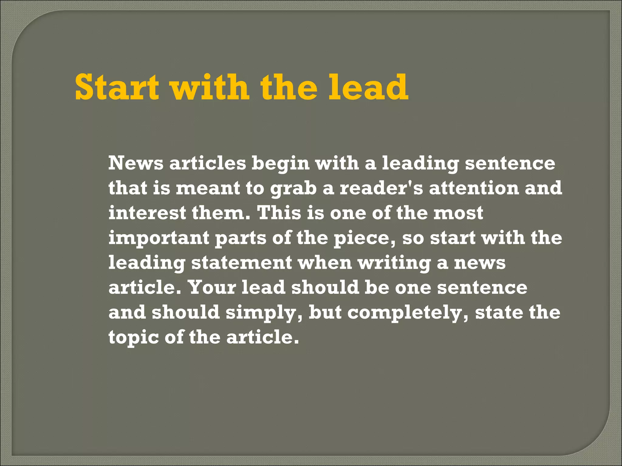ENGLISH JOURNALISM - MATERI : Writing News Articles | PPT