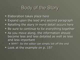 Writing news stories | PPT