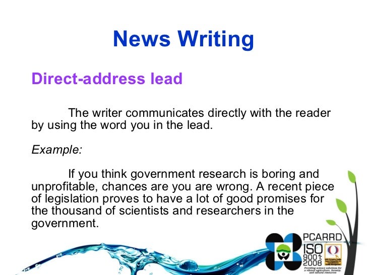 Writing news stories (august 18, 2011)