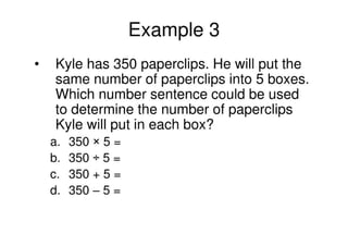 Writing Number Sentences | PDF