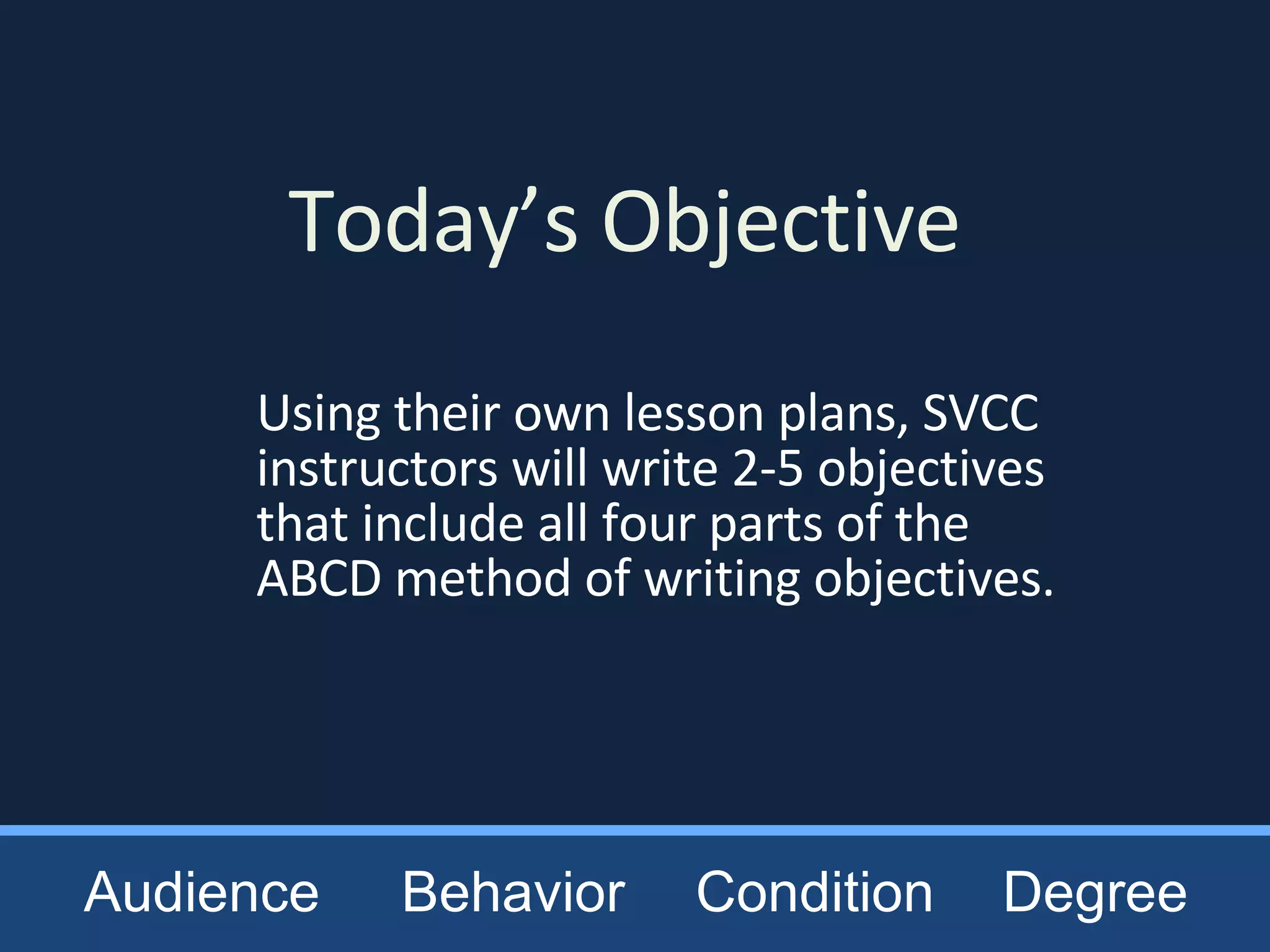 Writing Objectives | PPT