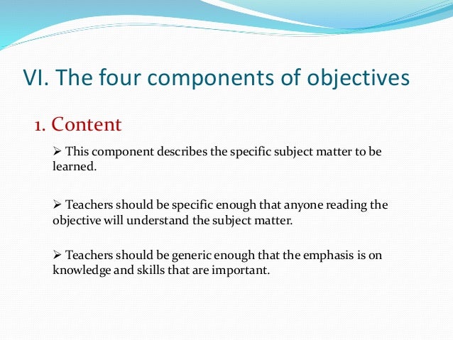 Writing objectives