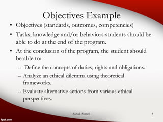 Writing objectives using bloom’s taxonomy by Sohail ahmed | PDF