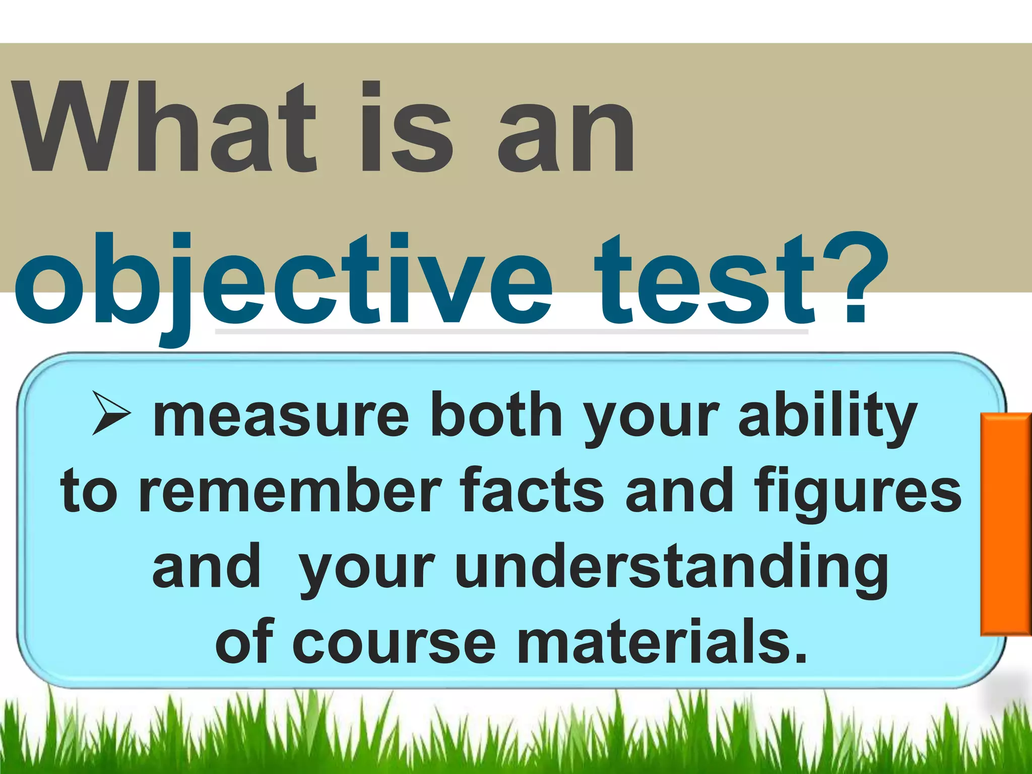 Writing objective test items | PPTX