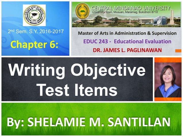 Writing objective test items | PPT