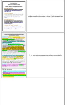 Writing Opinion Essay | PDF