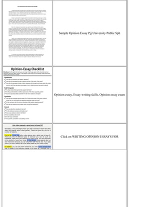 Writing Opinion Essay | PDF