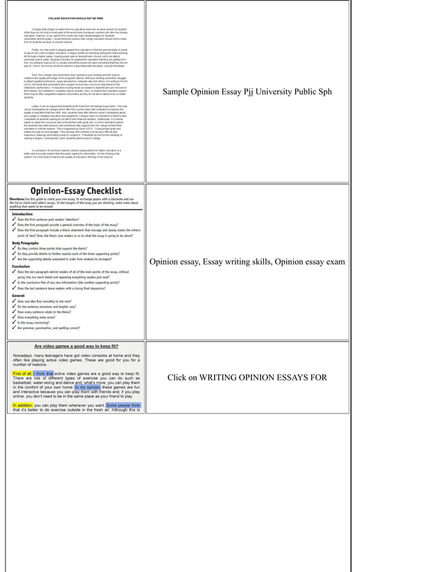 Writing Opinion Essay | PDF