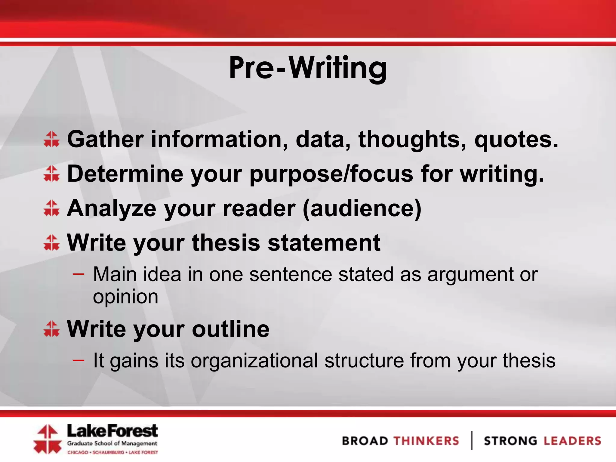 Hiow to Organize Your Writing | PPTX