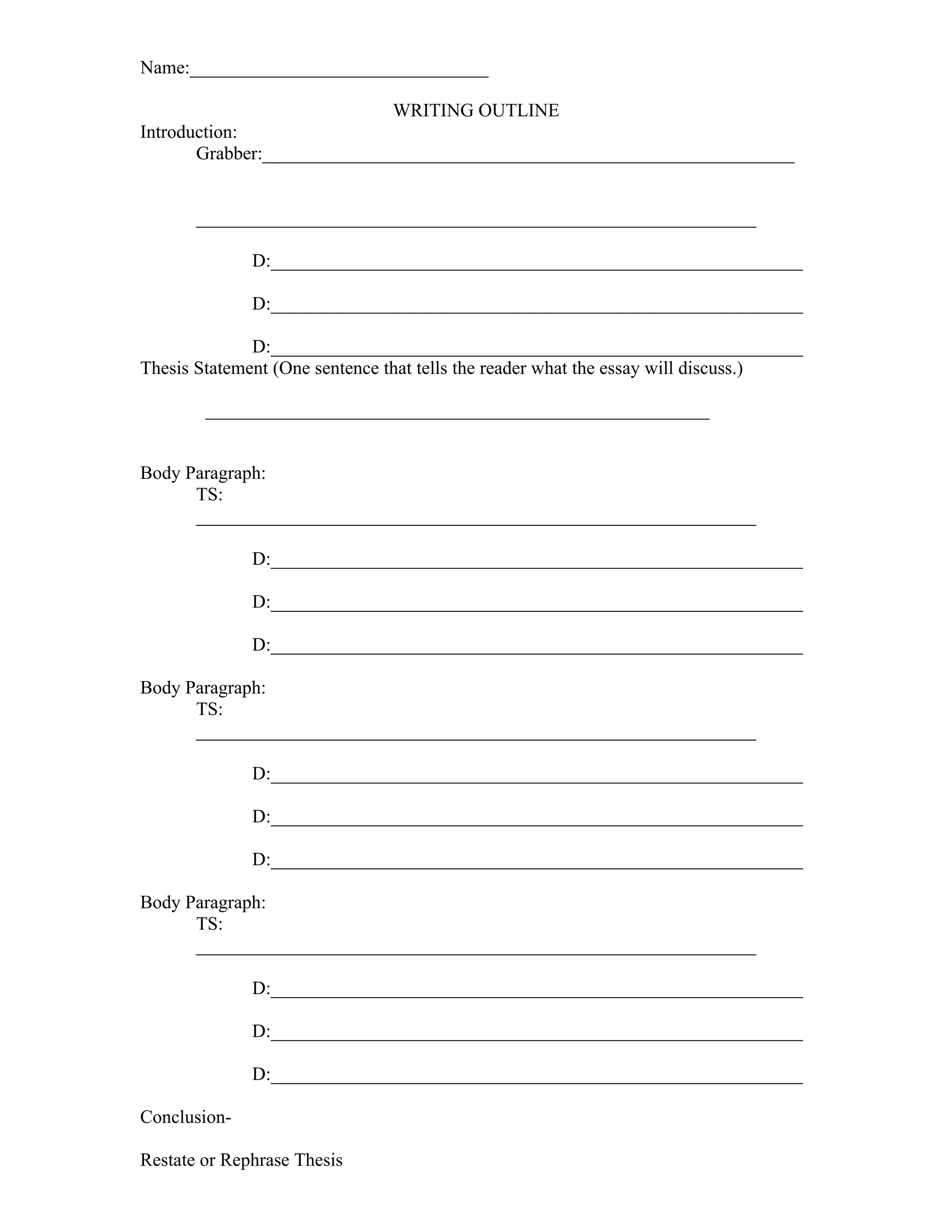 Writing outline graphic organizer2 | DOC | Poetry | Books and Literature