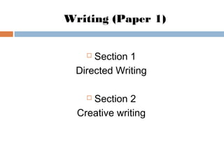 GCE O LEVEL Writing Paper | PPT
