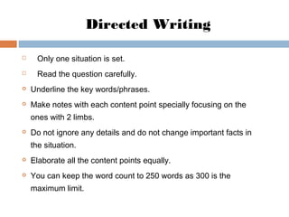 GCE O LEVEL Writing Paper | PPT