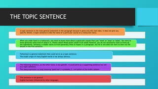 WRITING PARAGRAPH in English, topic sentence, supporting sentence | PPTX