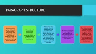 WRITING PARAGRAPH in English, topic sentence, supporting sentence | PPTX