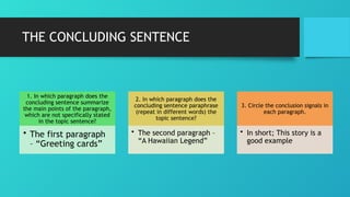 WRITING PARAGRAPH in English, topic sentence, supporting sentence | PPTX