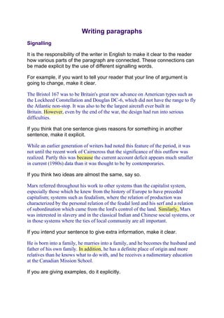 Writing paragraphs | PDF