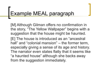 MEAL Plan for Writing Essay Paragraphs | PDF