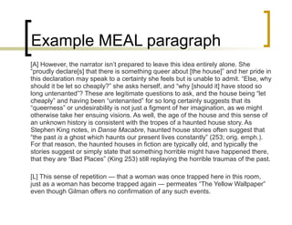MEAL Plan for Writing Essay Paragraphs | PPT