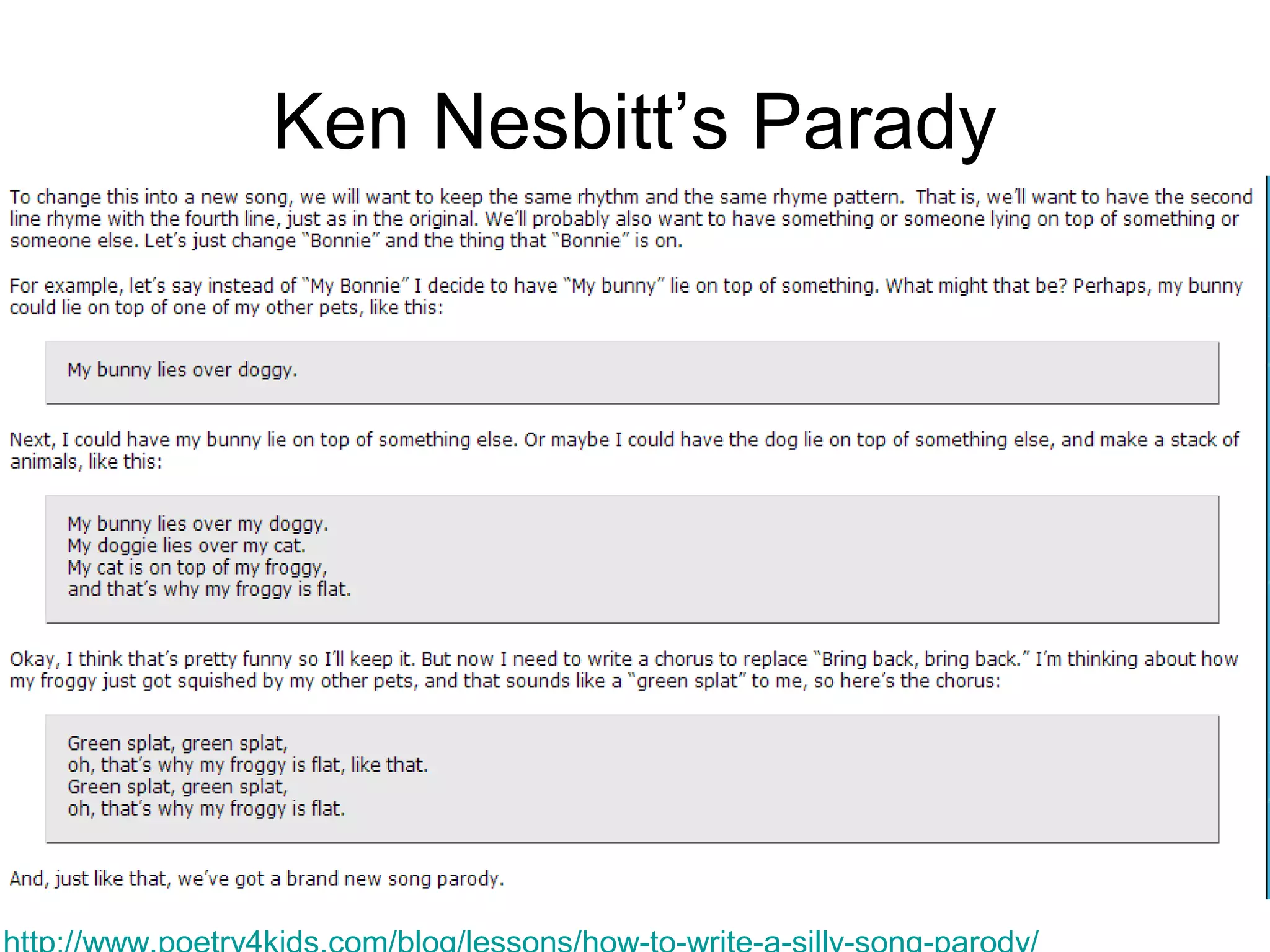 Writing parody | PPT