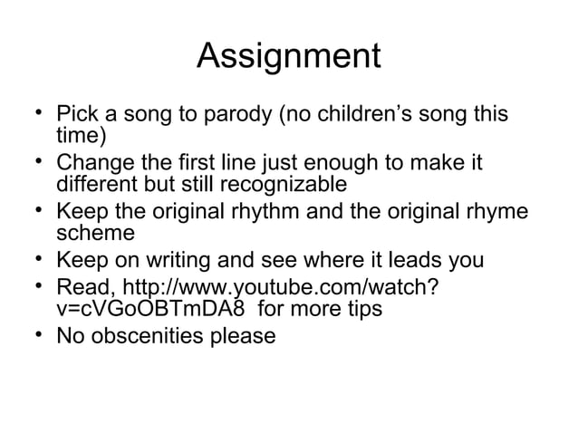 Writing parody | PPT