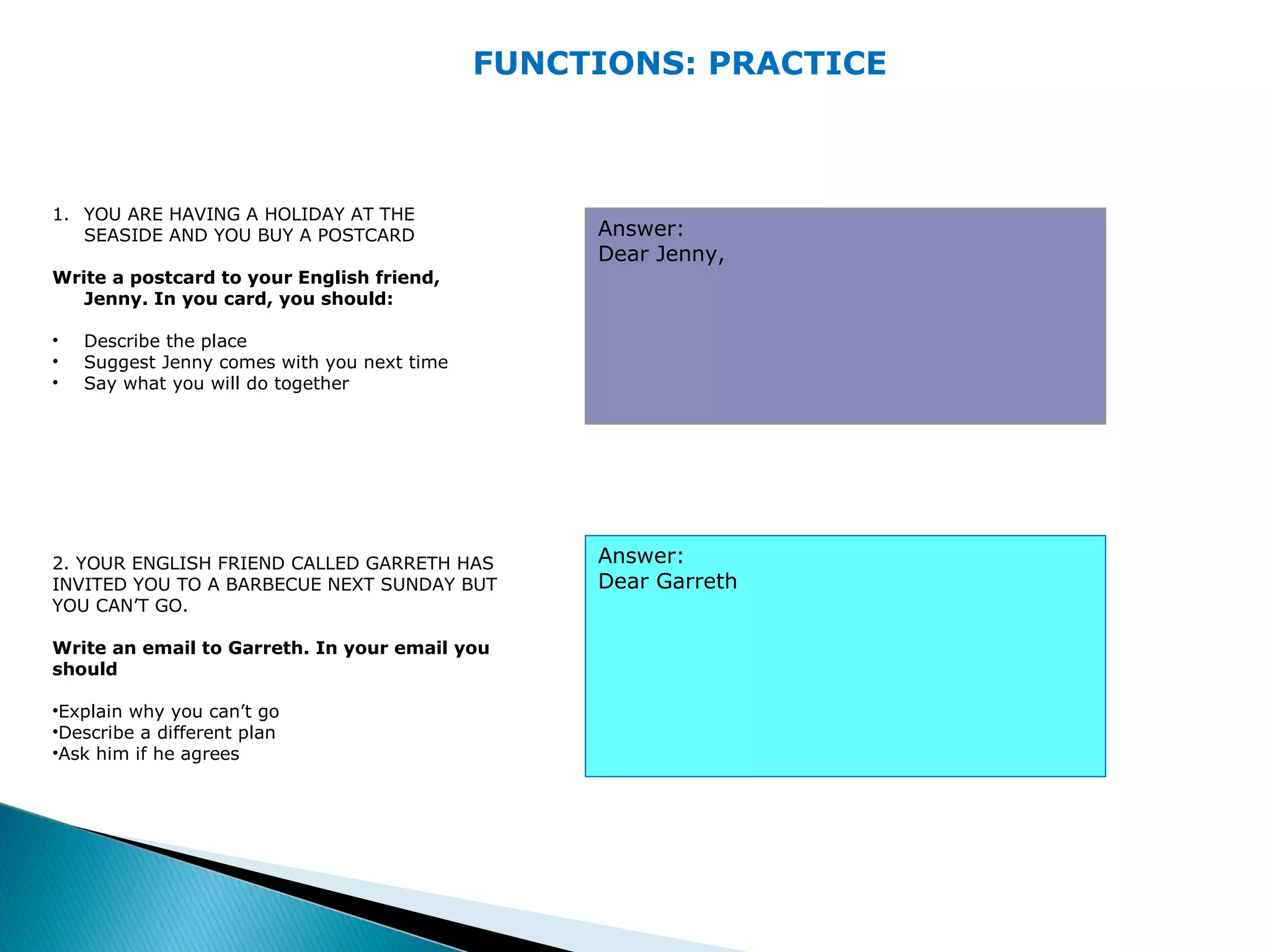Writing, part 1 functions | PPT