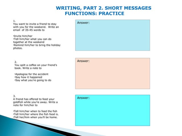 Writing, part 1 functions | PPT