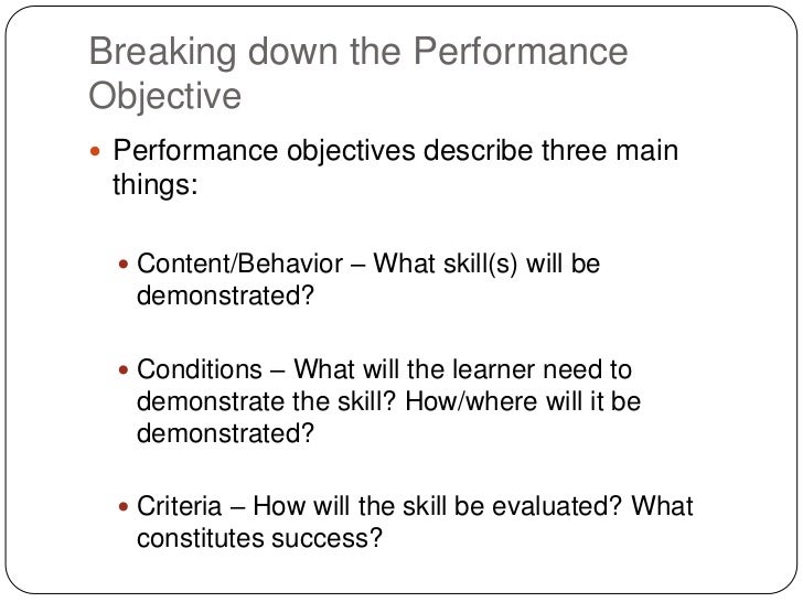 Writing Performance Objectives writing-performance-objectives