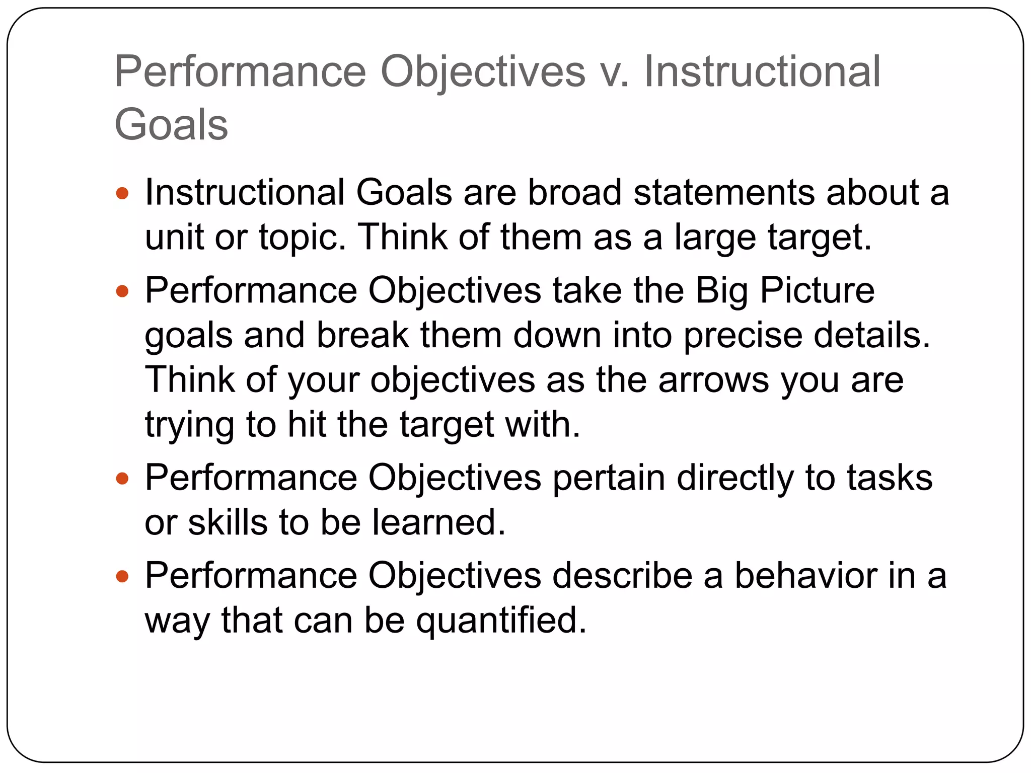 Writing performance objectives: An Overview | PPTX