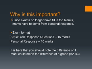 Writing personal response for mov | PPTX