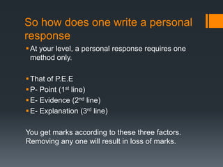 Writing personal response for mov | PPTX