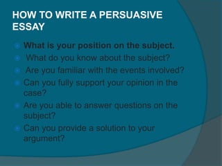 Writing persuasive essay | PPT