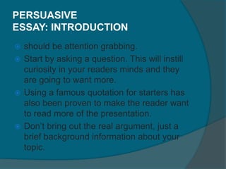 Writing persuasive essay | PPT