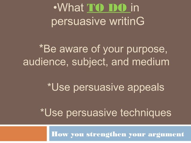 Writing persuasive rhetoric | PPT