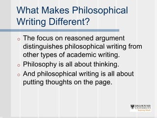 Writing philosophy papers | PPTX