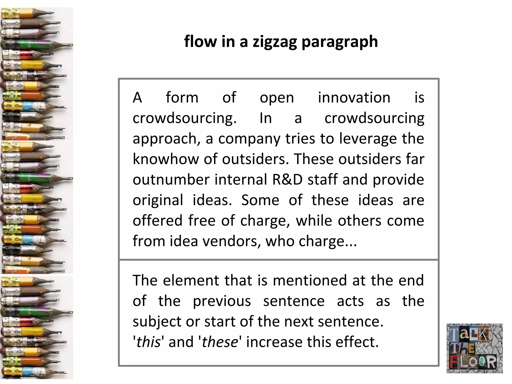 Writing pitches Flow in paragraphs | PPT