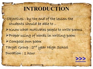 Writing poems your way | PPTX