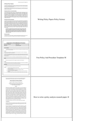 Writing Policy Papers | PDF