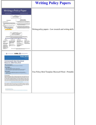 Writing Policy Papers | PDF
