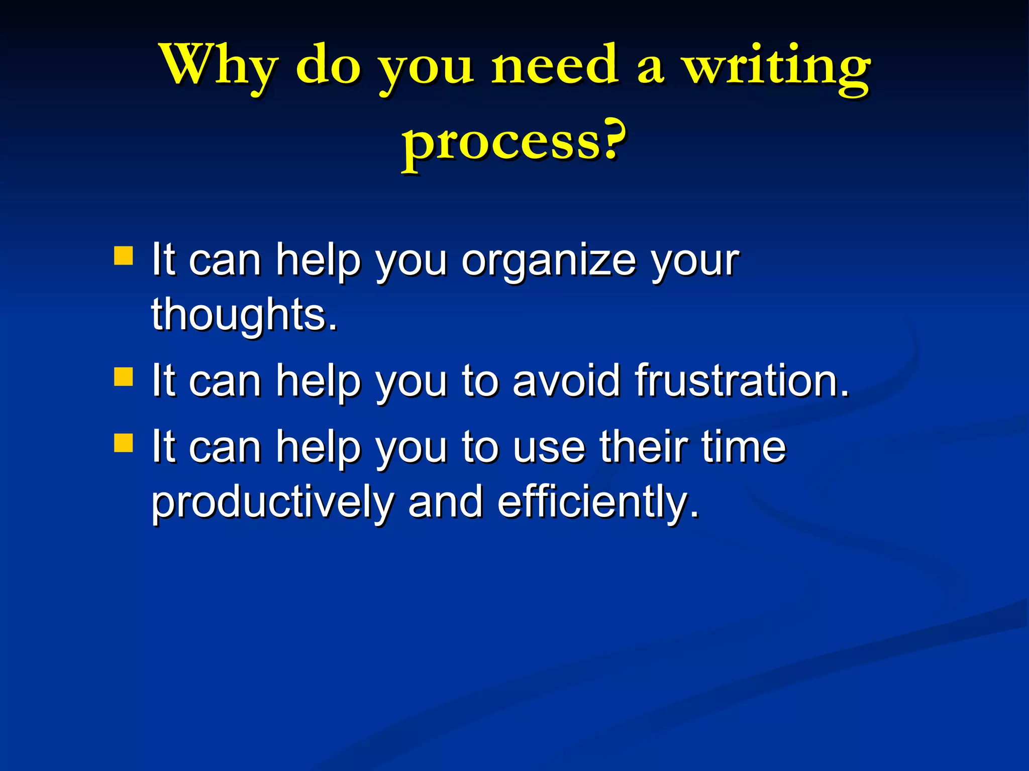 Writing proccess presentation | PPT