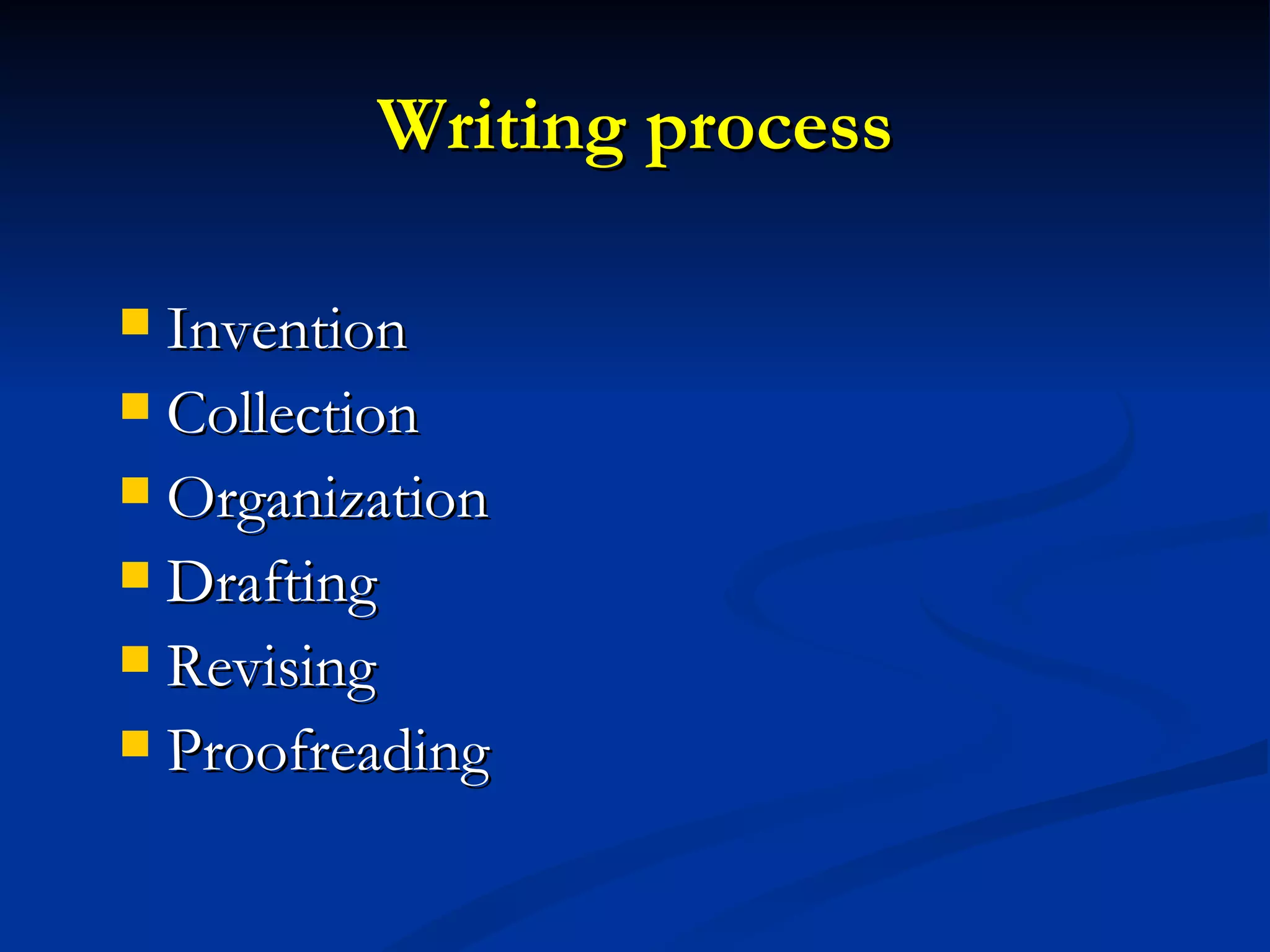Writing proccess presentation | PPT