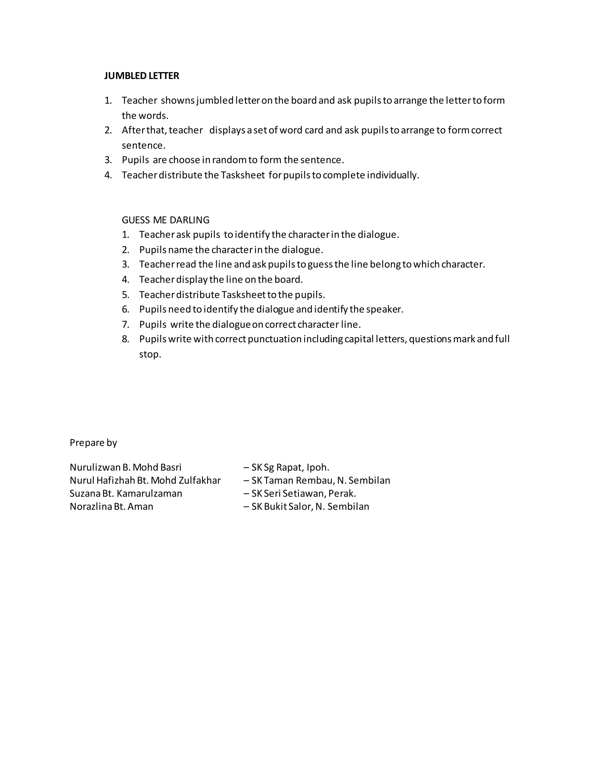 Writing procedures | PDF